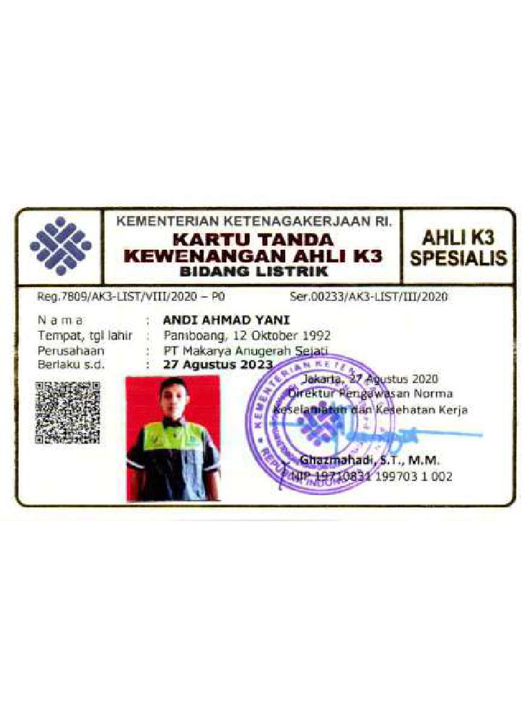 Screenshot 2023-08-18 at 09-31-15 Skp Ahli k3 Andi Ahmad Yani.pdf | PDF