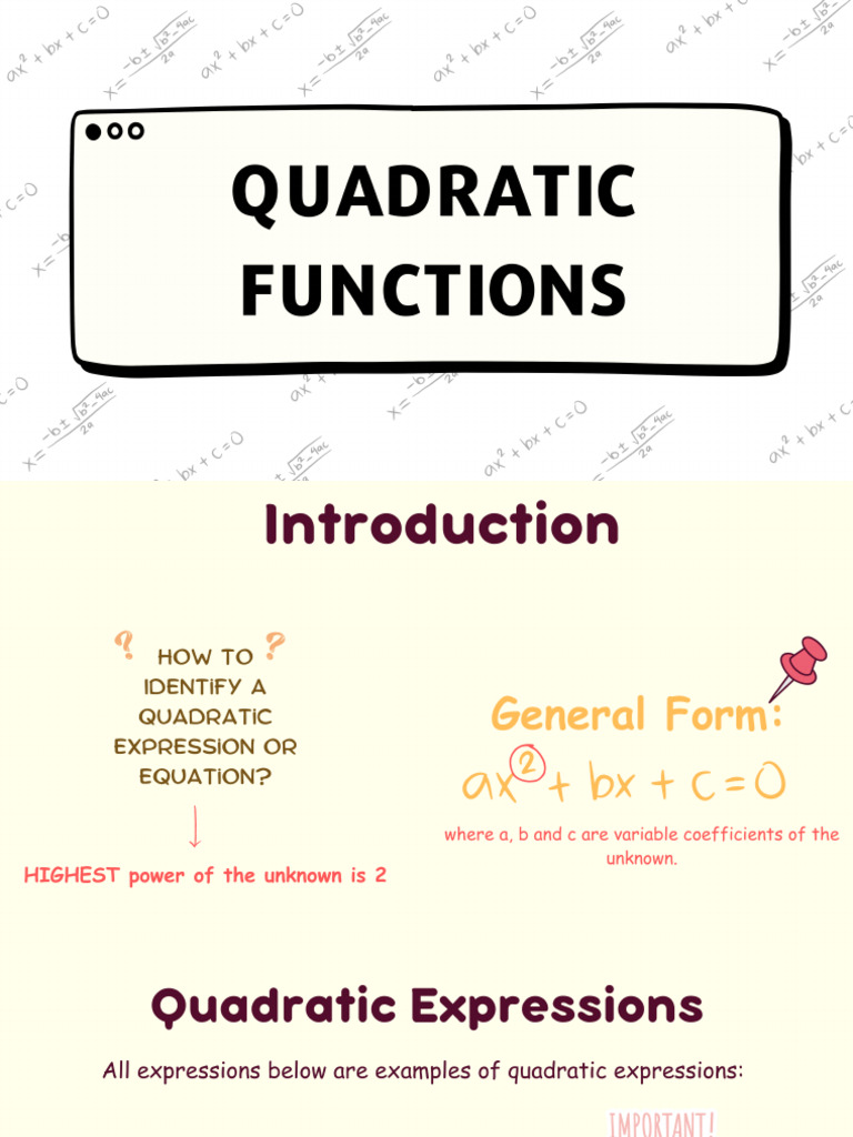 Quadratic Functions | PDF