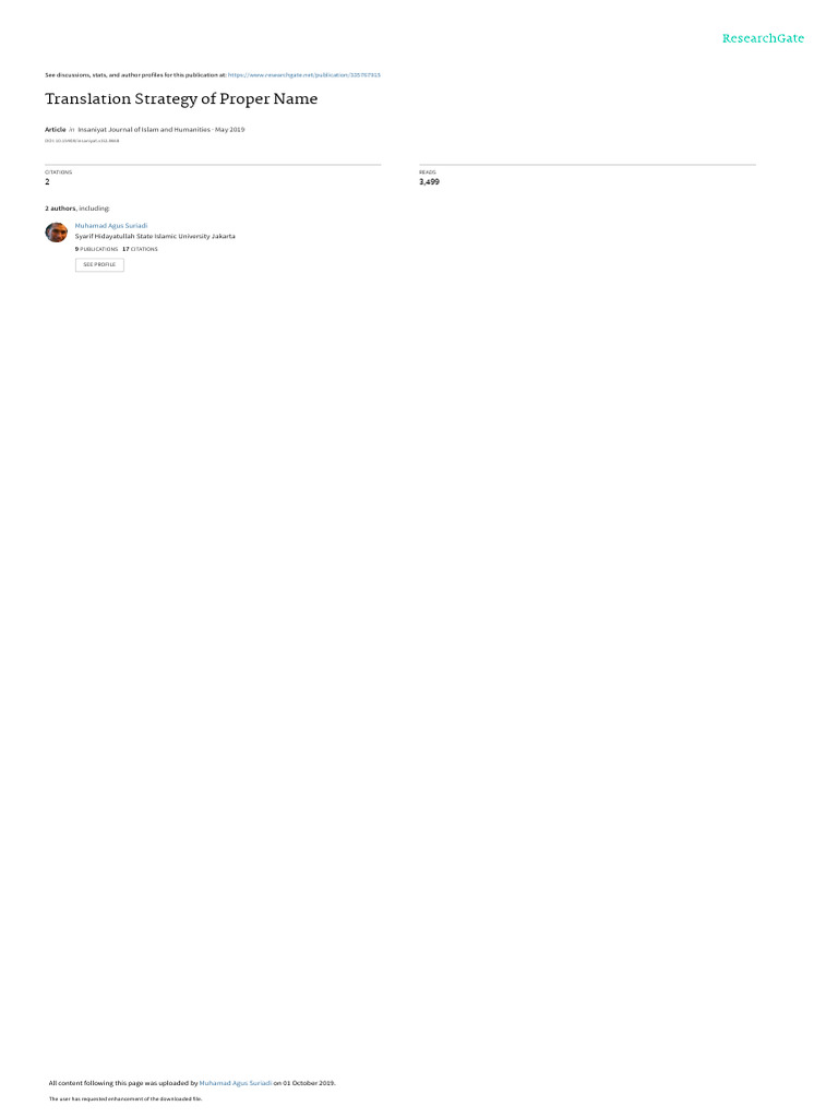 Proper Name Translation | Download Free PDF | Translations | Linguistics