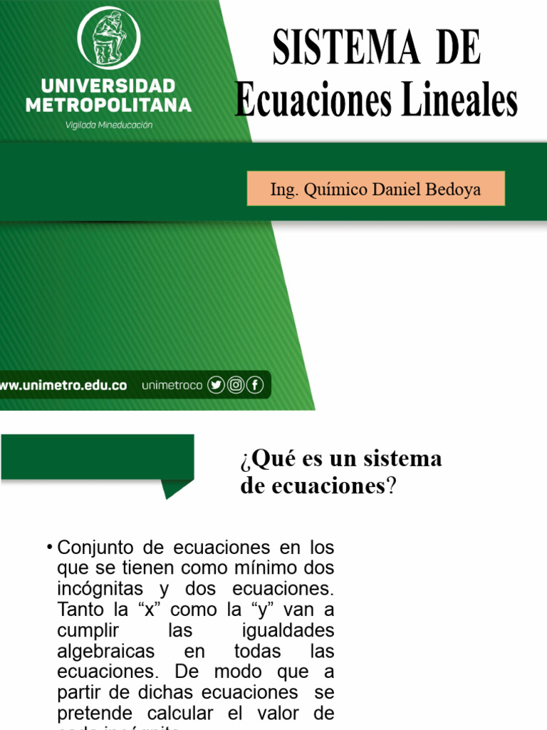 Sistema de Ecuaciones Lineales. | PDF | Sistema de ecuaciones lineales ...
