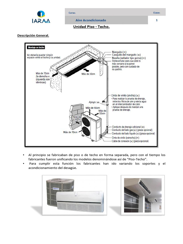 Instalación y Mantenimiento Aire Piso-Techo | PDF | Presión | Bomba