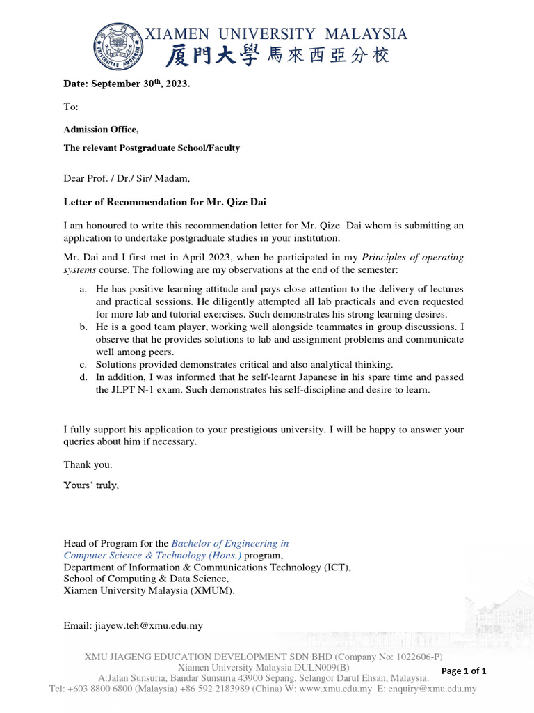 Referee Letter | PDF
