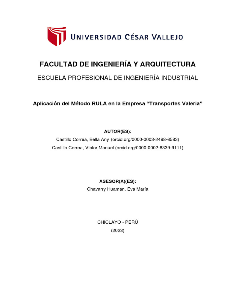 Metodo RULA | PDF | Factores humanos y ergonomía