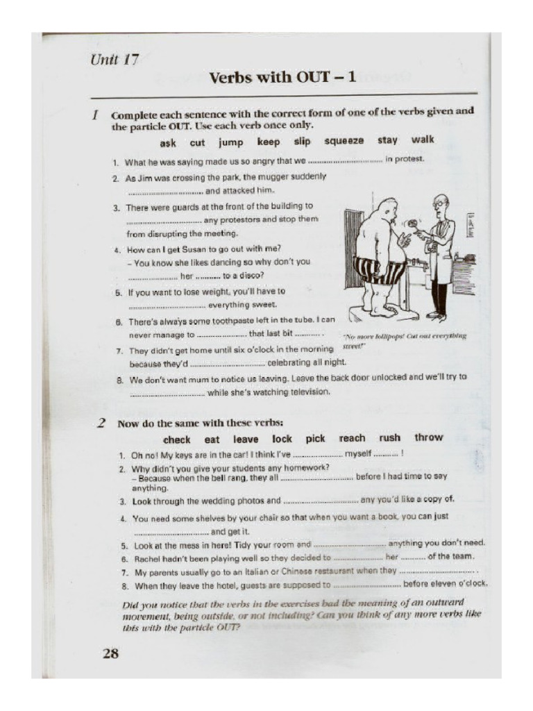 Phrasal Verbs With OUT Exercises 2 | PDF
