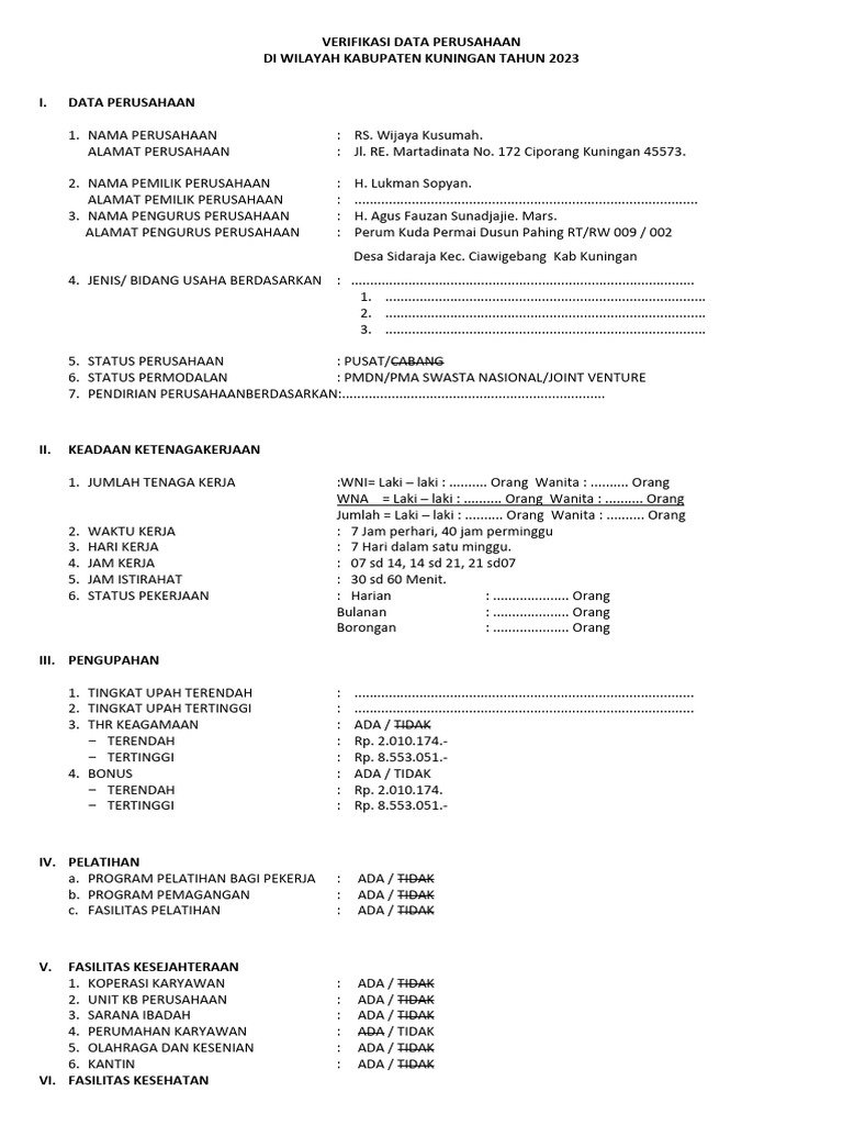 Form Verifikasi Data Pekerja | PDF