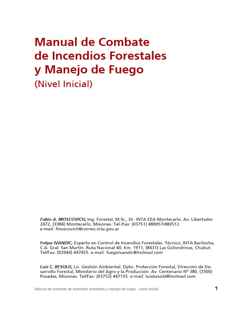 9 - Manual de Combate de Incendios Forestales y Manejo de Fuego | Descargar gratis PDF | Fuego ...