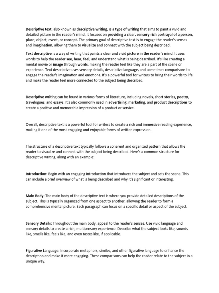 Descriptive Text | PDF | Experience | Linguistics