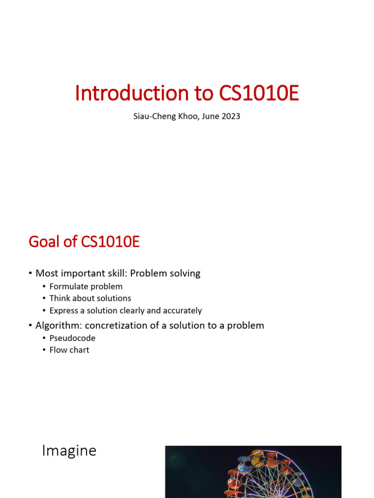 Stu Intro To Cs1010e Part 1 Download Free Pdf Algorithms Algorithms And Data Structures