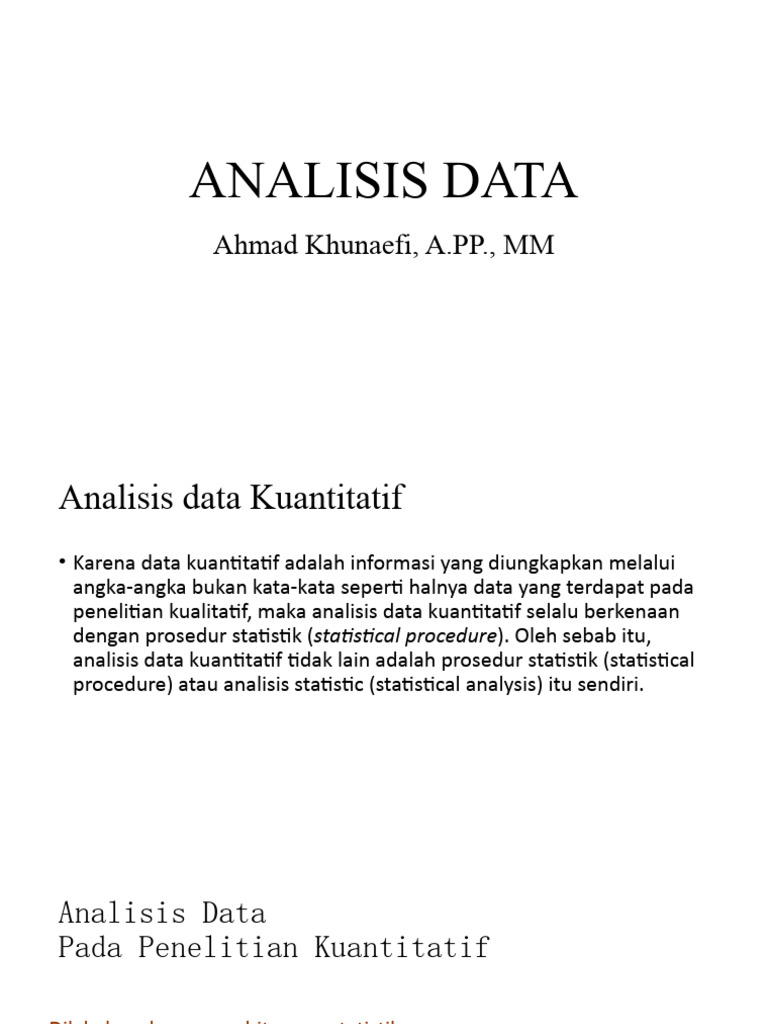 Analisis Data | PDF