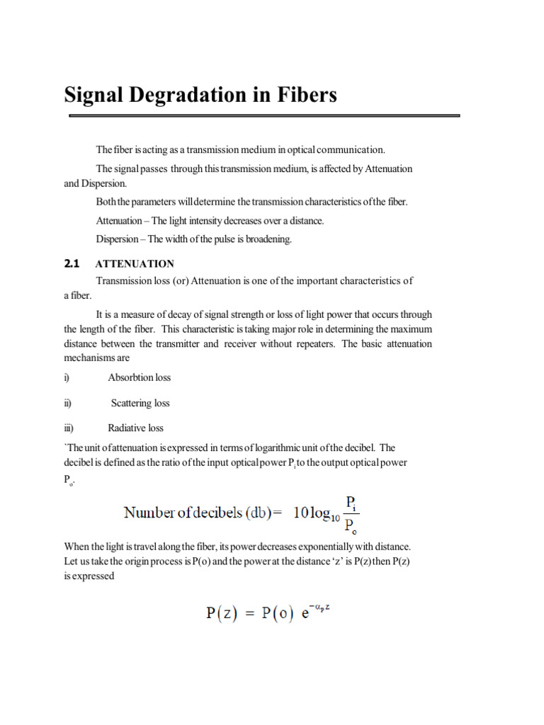 Ocn Unit 2 | PDF | Dispersion (Optics) | Optical Fiber