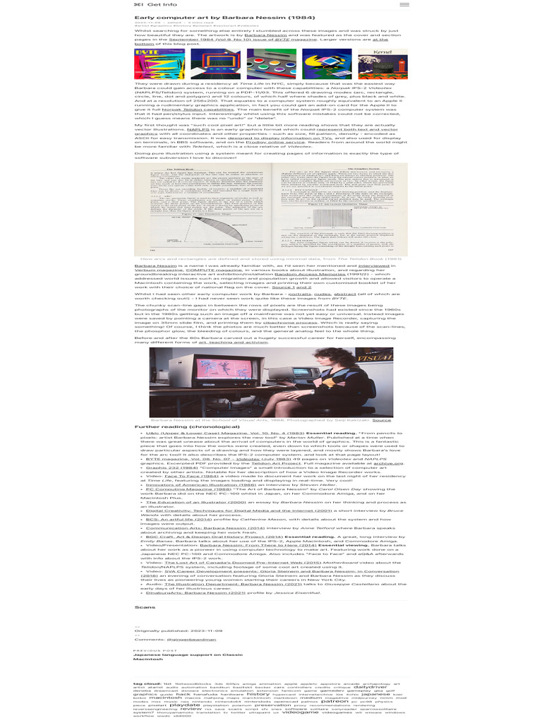 Early Computer Art by Barbara Nessim (1984) I Get Info | PDF ...