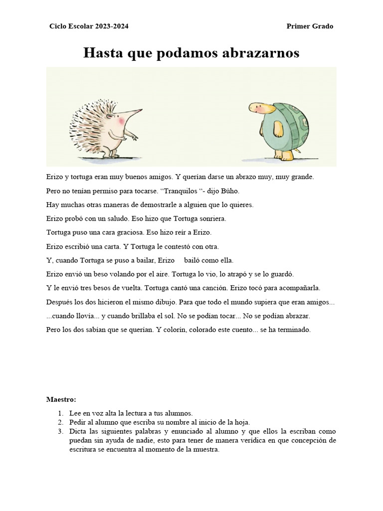 1er. Grado Hasta Que Podamos Abrazarnos | PDF