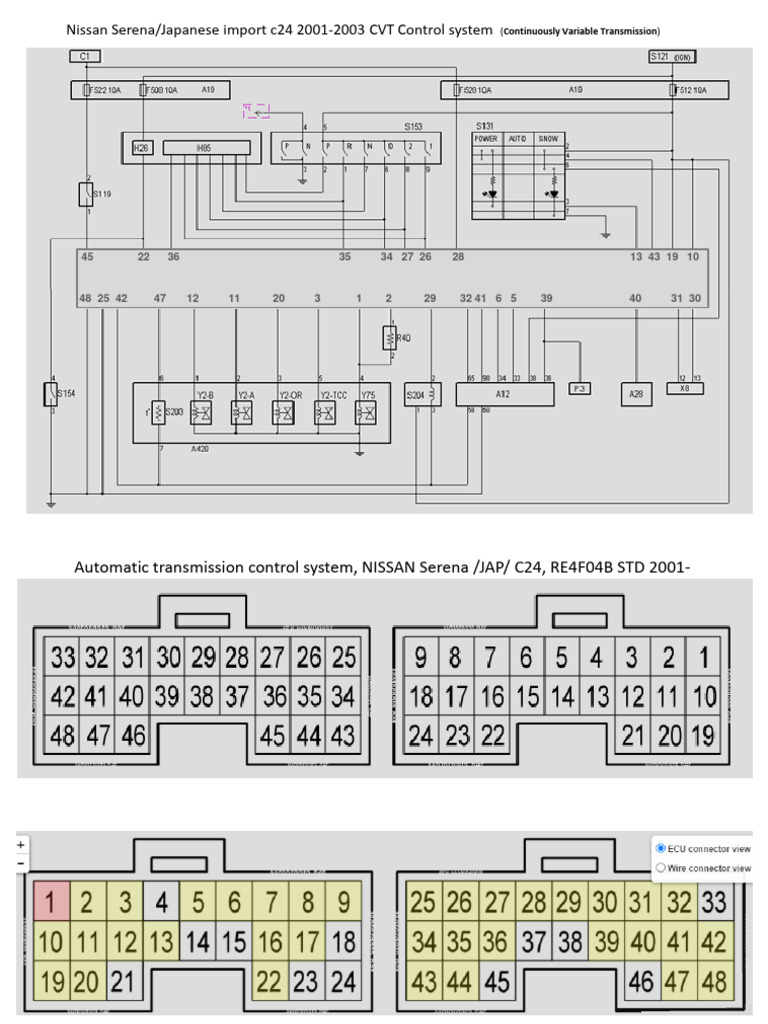 Serena 2003 Automatic Continuously Variable Transmission CVT Wiring ...