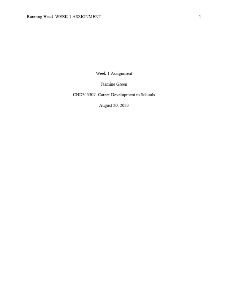 5307 Week 1 Assignment | PDF