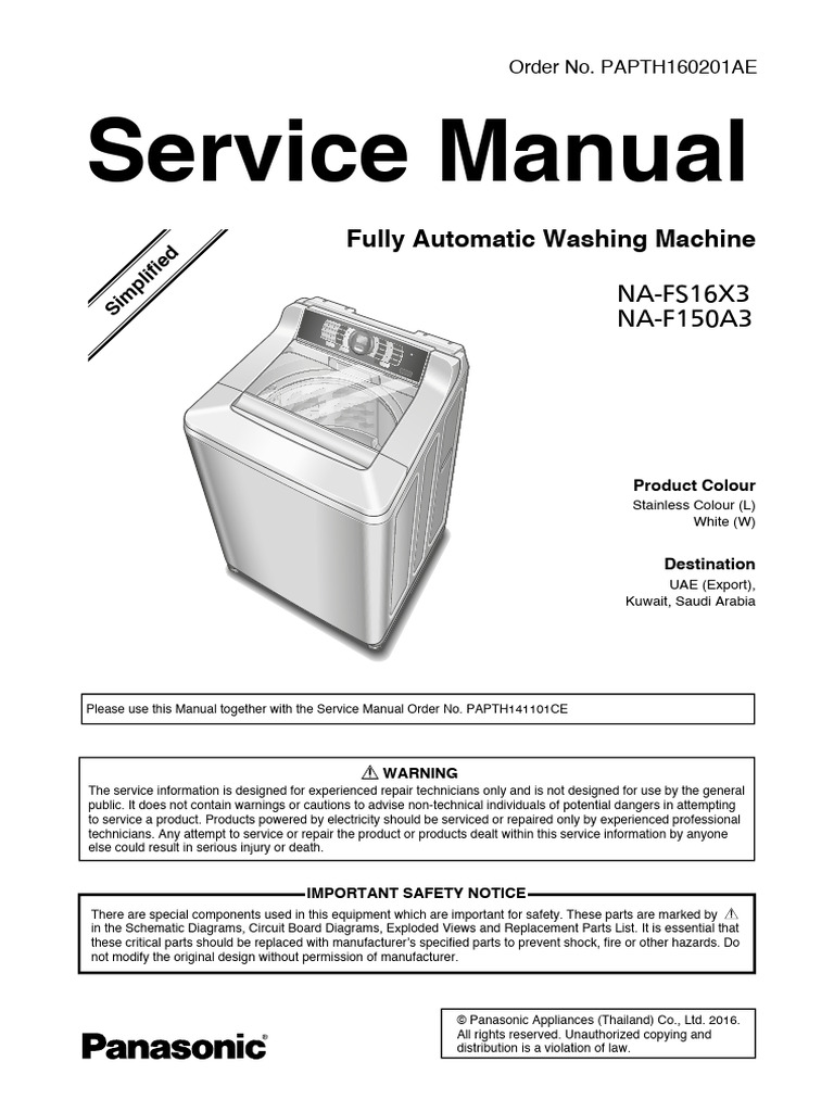 Service Manual: Fully Automatic Washing Machine | PDF | Tap (Valve ...