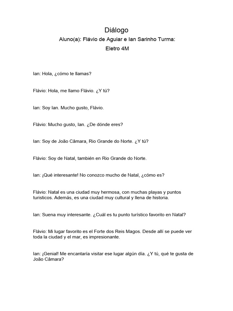 Diálogo de espanhol | PDF