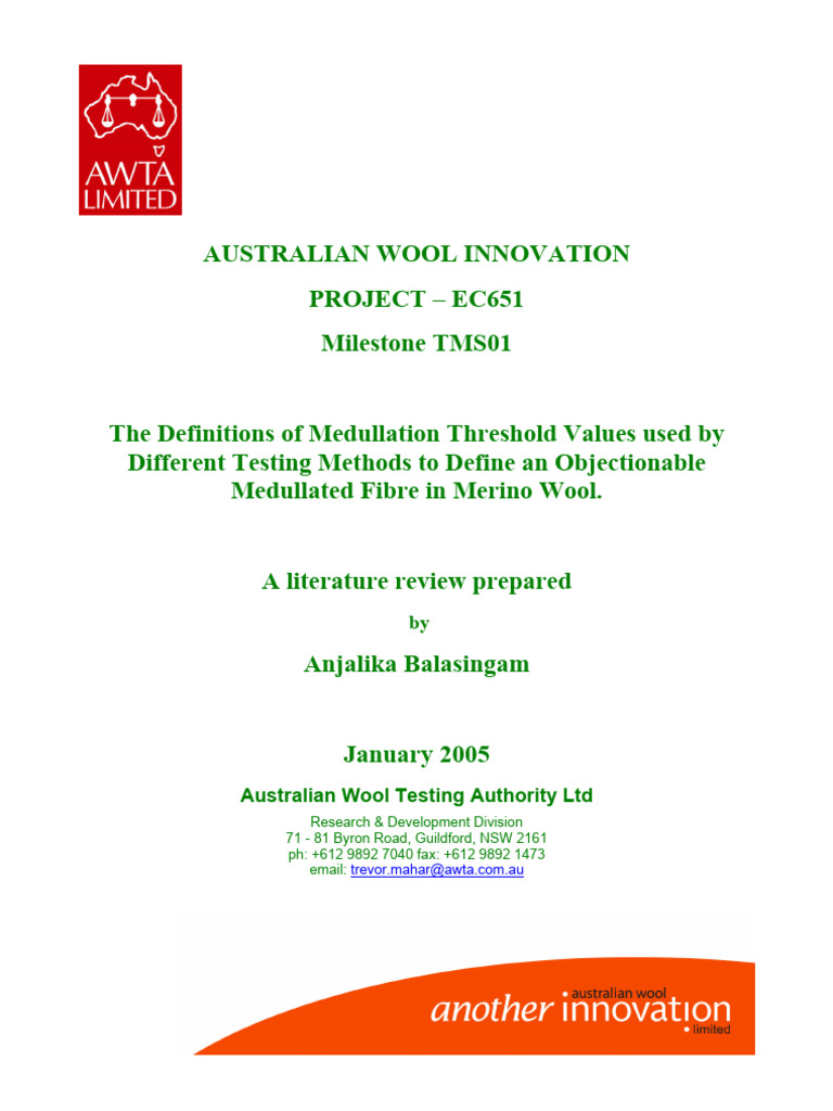 Wool Medullation Testing Methods | PDF | Wool | Wool Bale