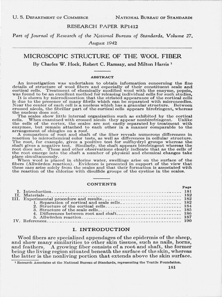 Wool Fiber Microscopic Structure | PDF | Staining | Skin