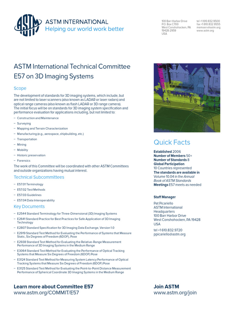 E57 Fact Sheet 2019 | PDF | Lidar