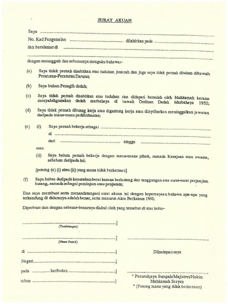 Surat Akuan Sumpah | PDF