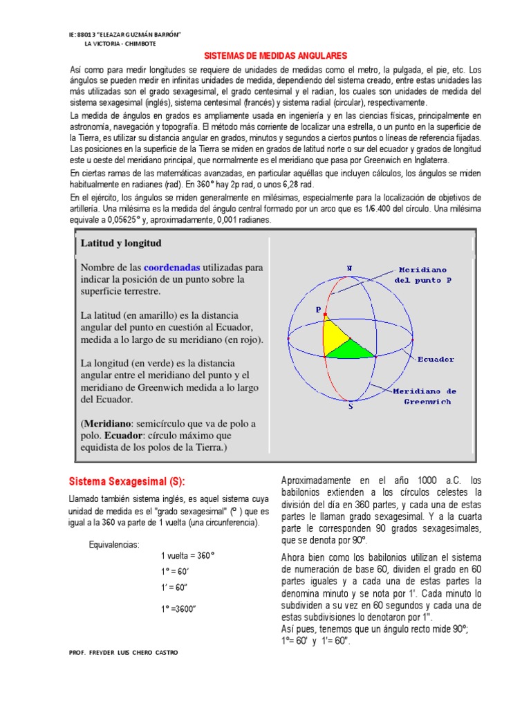 Sistemas de Medidas Angulares-I | Unidades de medida | Trigonometría ...