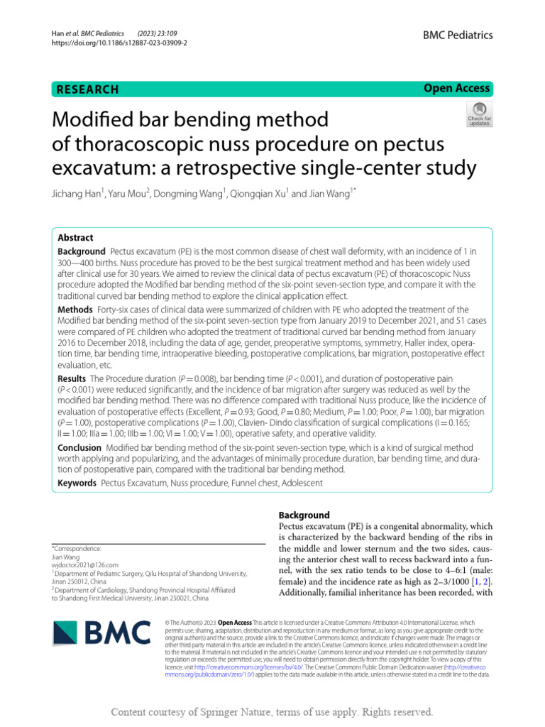 Modified_bar_bending_method_of_thoracoscopic_nuss_ | PDF | Diseases And ...