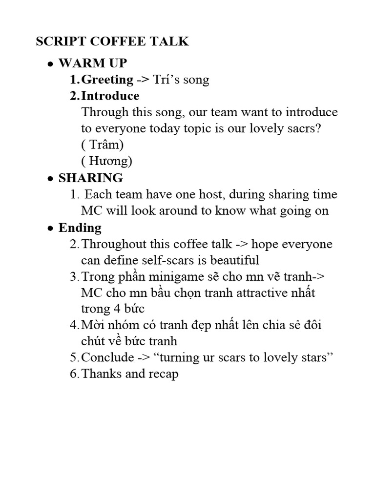 Script Coffee Talk | PDF