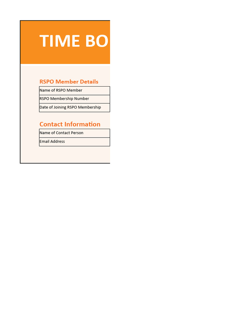 RSPO Time Bound Plan Revision Template | PDF