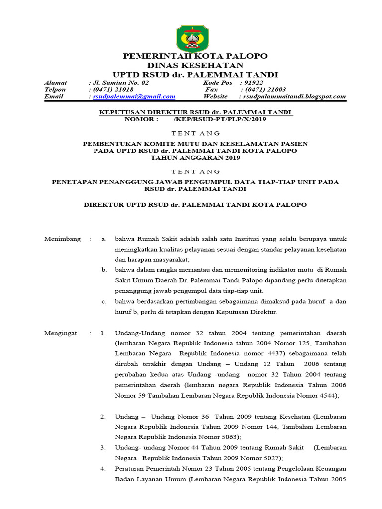 SK Penanggungjawab Data Unit | PDF SK Penanggungjawab Data Unit | PDF