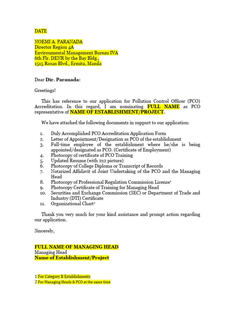 Annex B - Transmittal Letter | PDF