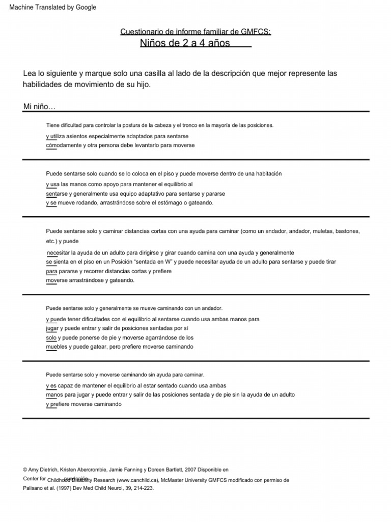 GMFCS Family 2to4 | PDF