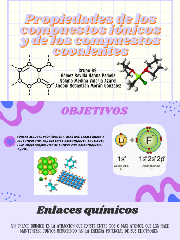 Propiedades de Los Compuestos Inicos y de Los Compuestos Covalentes ...
