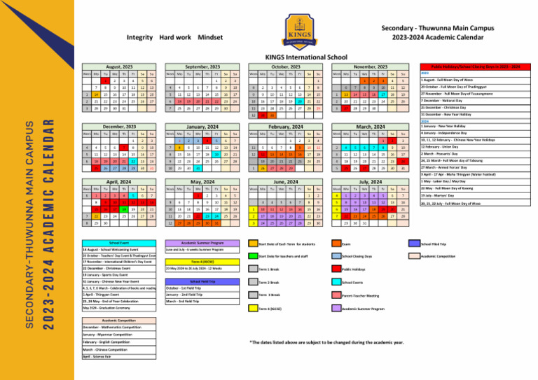 Secondary Calendar | PDF