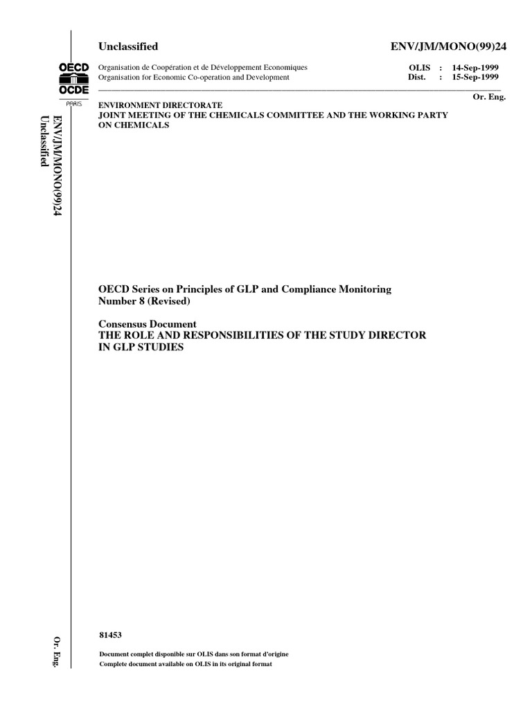 The Role and Responsibilities of The Study Director in GLP Studies ...
