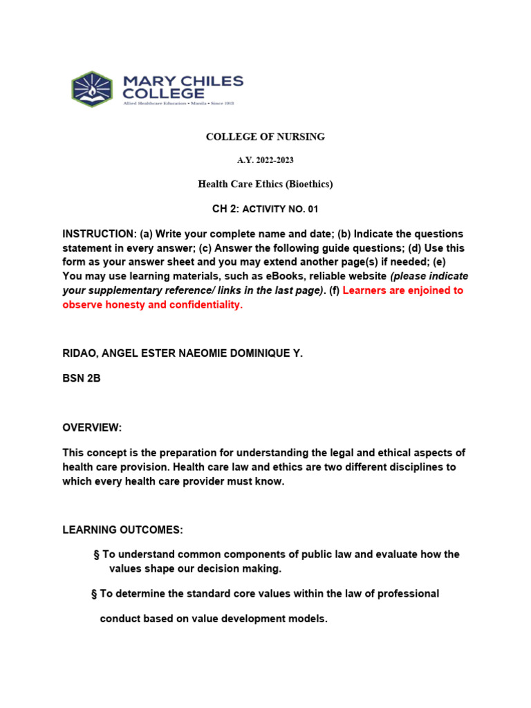 ACTIVITY NO. 01 - Human Value Development and System of Public Law | PDF