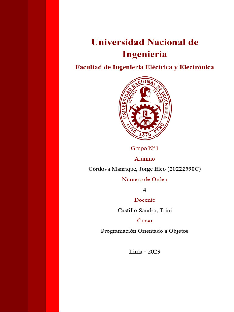 Resolucion de PC 1 - Cordova Manrique Jorge Eleo - Numero de Orden 4 ...