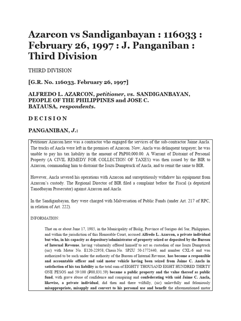 2 Azarcon Vs Sandiganbayan | PDF | Government | Criminal Law