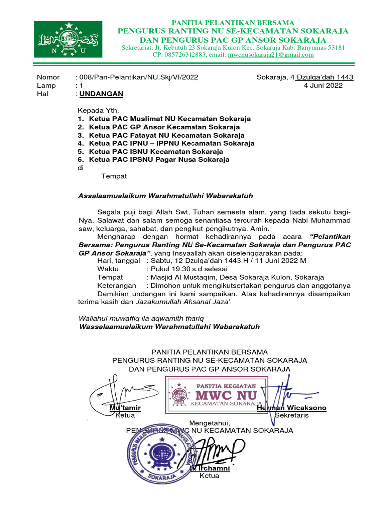 Sample - Undangan Banom Nu | PDF