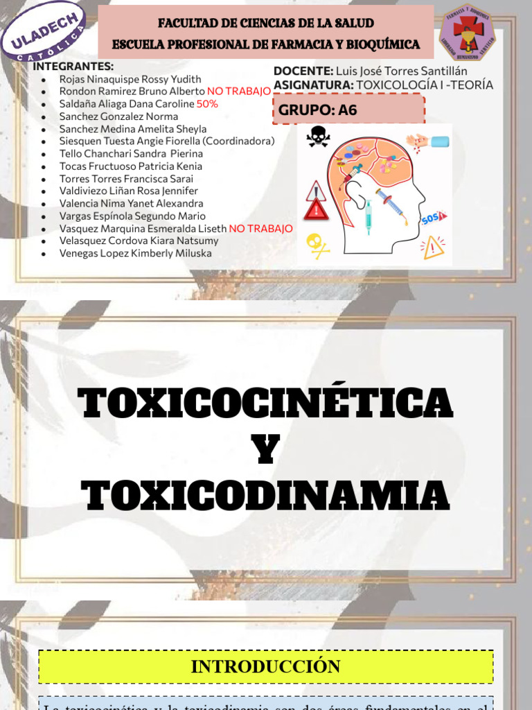 Toxicocinética y Toxicodinamia | PDF | Toxicidad | Excreción