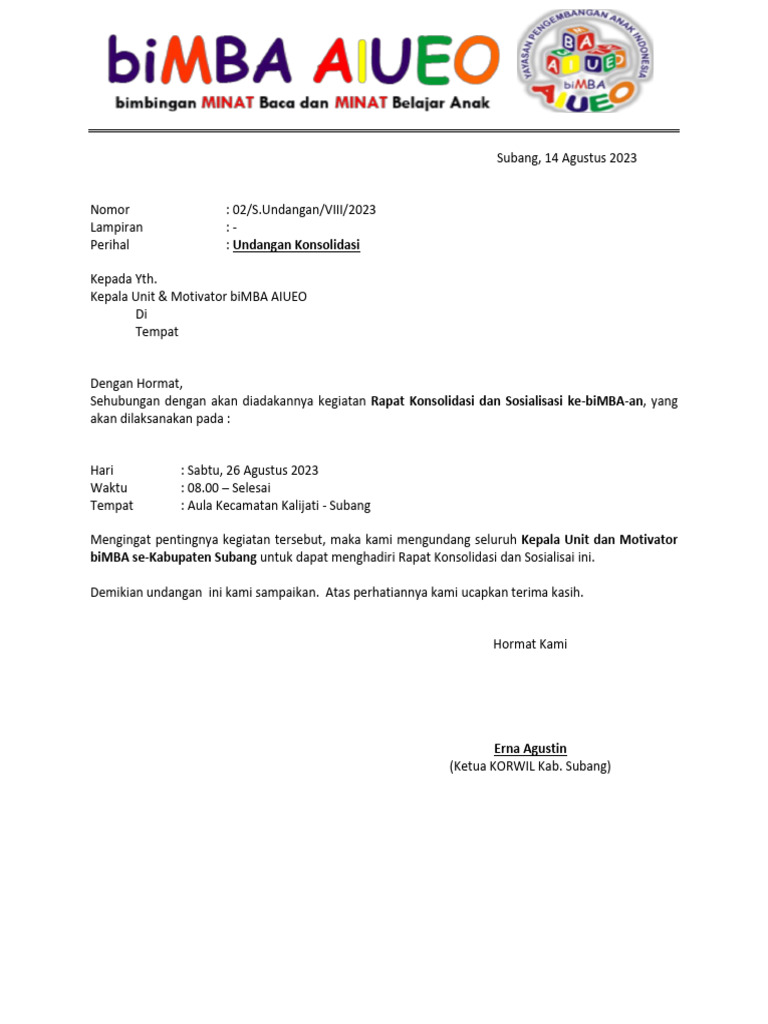 Contoh Surat Undangan | PDF