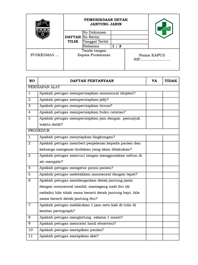 Daftar Tilik Pemeriksaan DJJ | PDF