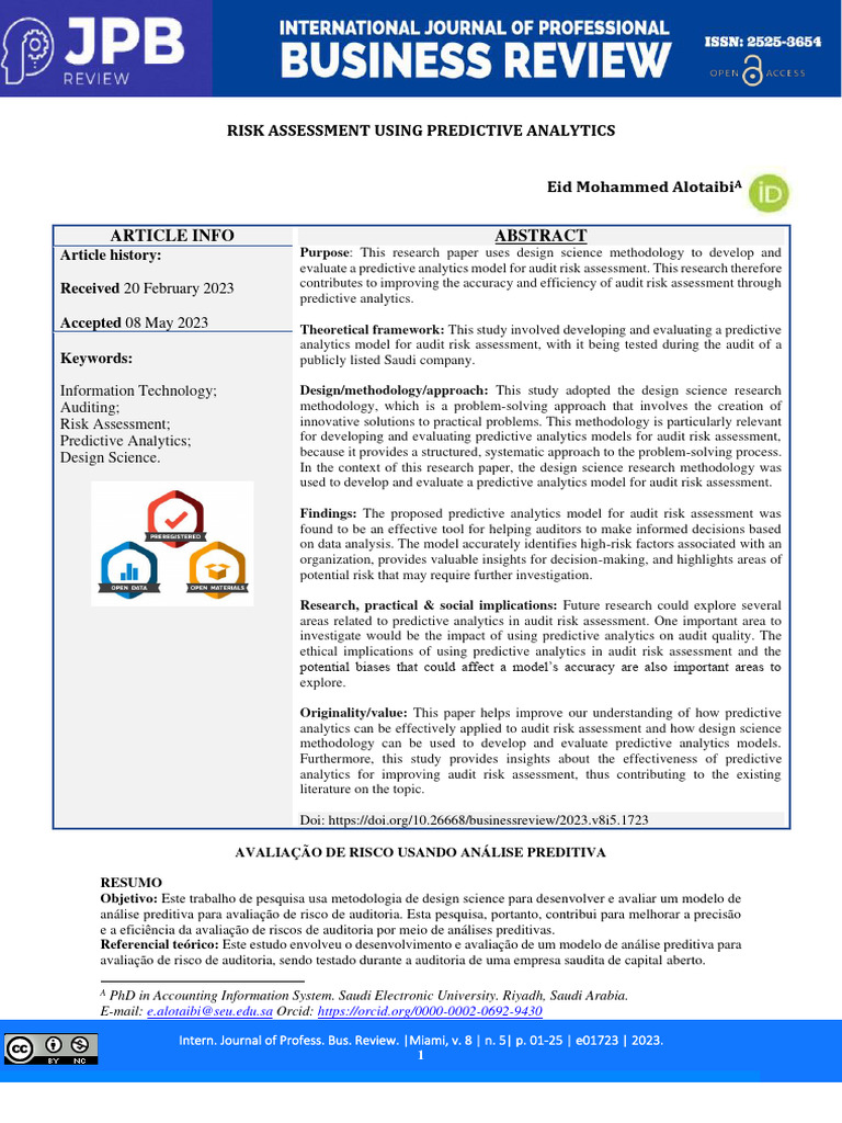 Risk Assessment Using Predictive Analytics | PDF | Predictive Analytics ... Risk Assessment Using Predictive Analytics | PDF | Predictive Analytics ...