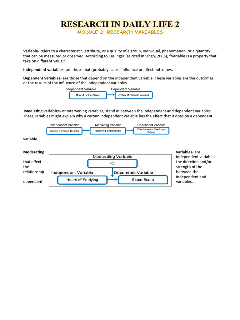 Research in Daily Life 2 (Module 2) | PDF