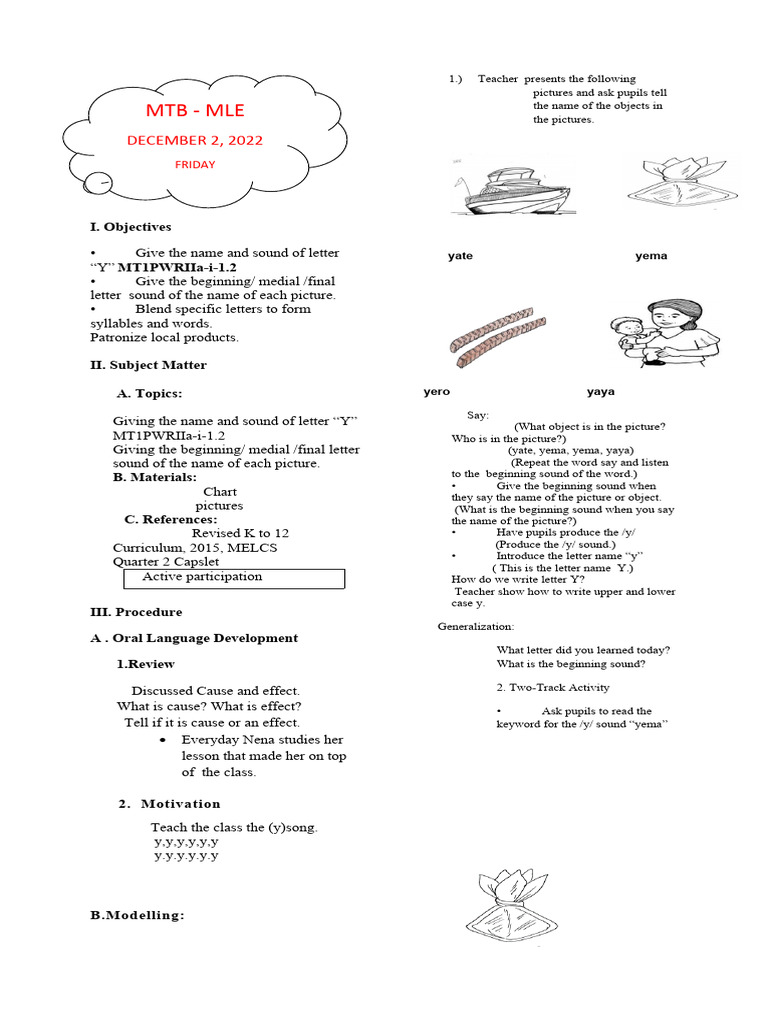Teaching Letter Y Sounds and Activities | PDF | Communication | Teaching