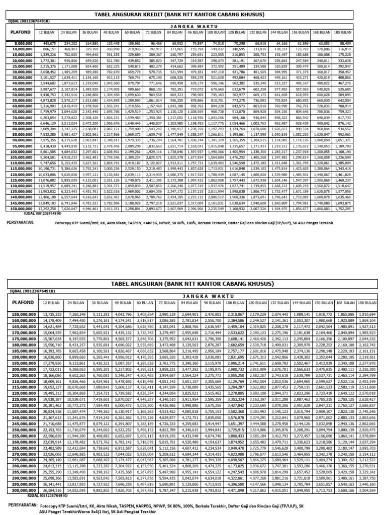Tabel Angsuran New | PDF