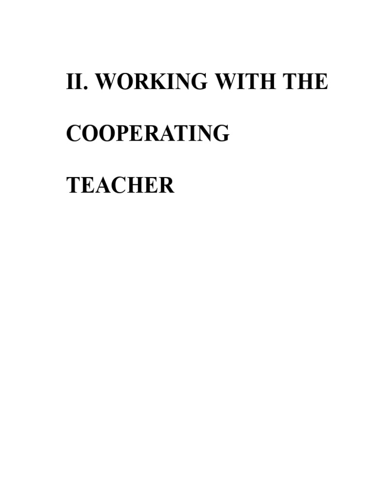 Chapter 2 Working With The Cooperating Teacher | PDF | Mentorship ...