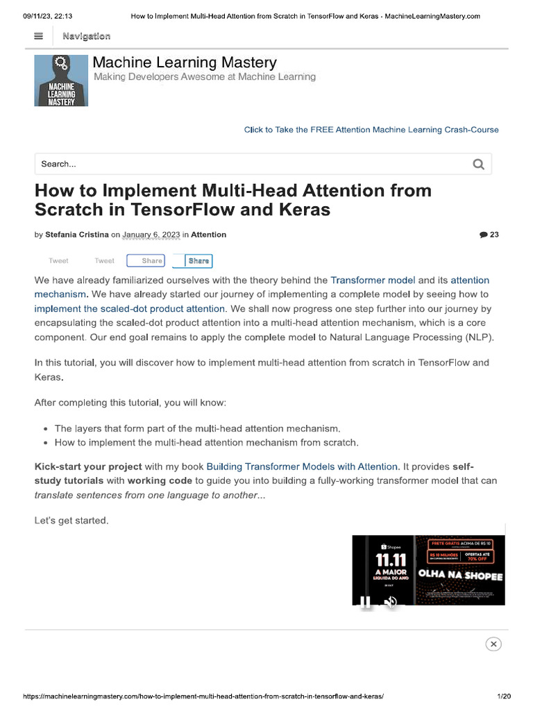 How To Implement Multi-Head Attention From Scratch in TensorFlow and ... How To Implement Multi-Head Attention From Scratch in TensorFlow and ...