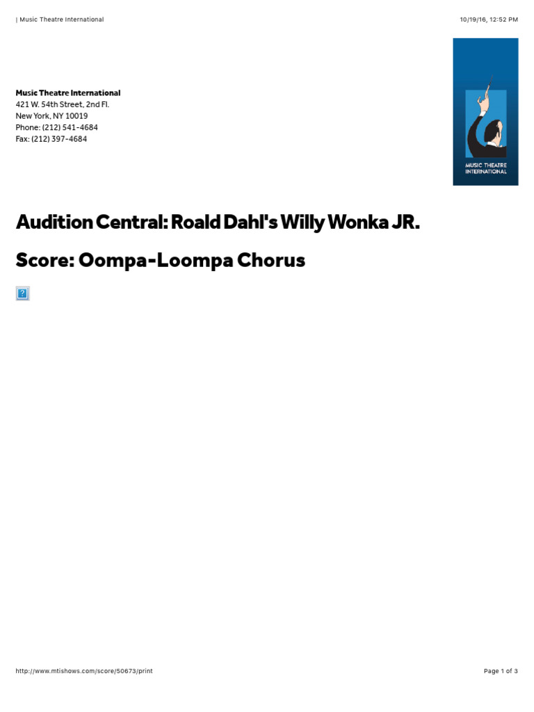 SHEET MUSIC-Oompa Loompa 1 | PDF