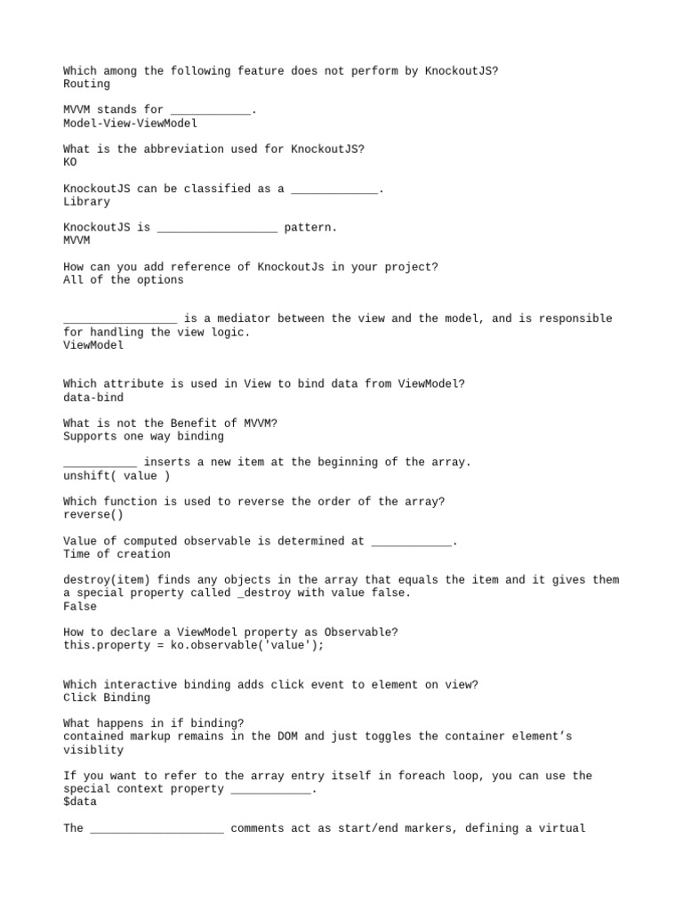 Knockout Js Pdf Computer Programming Software Engineering