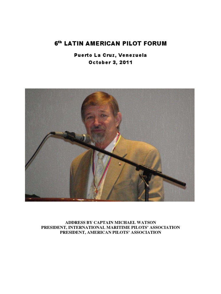 Presentación Cap. Mike Watson | PDF | Maritime Pilot